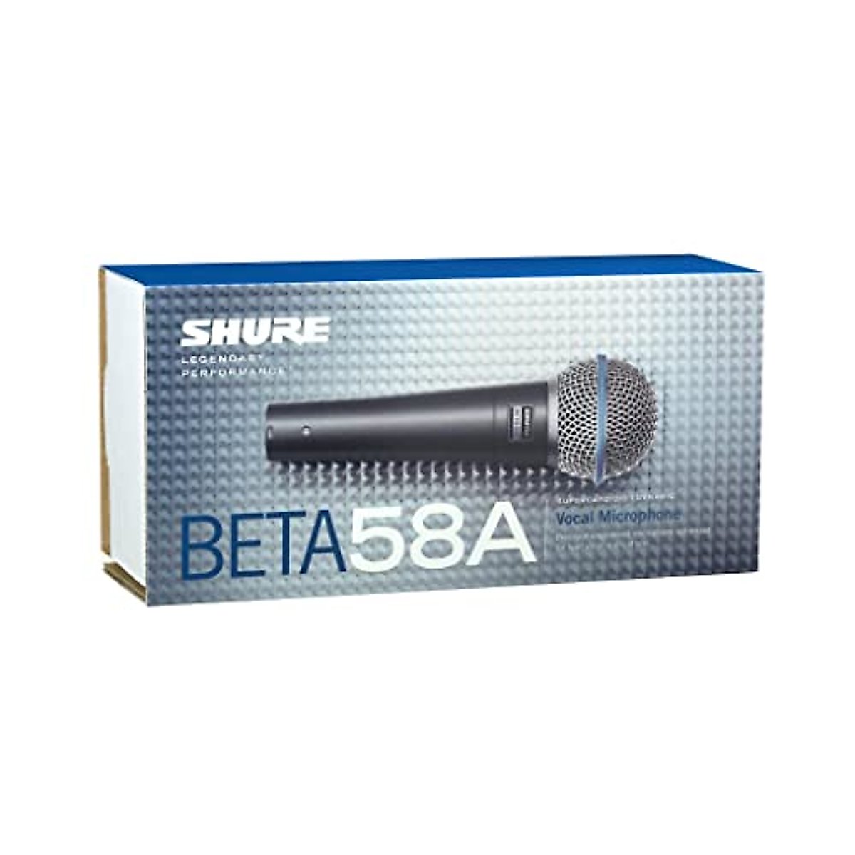 Shure BETA 58A Vocal Microphone - Single Element Supercardioid Dynamic Mic for Stage and Studio, Includes A25D Adjustable Stand Adapter, 5/8” to 3/8” (Euro) Thread Adapter and Storage Bag