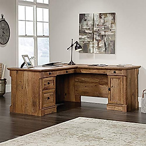 Sauder Palladia L-Shaped Desk, Vintage Oak finish