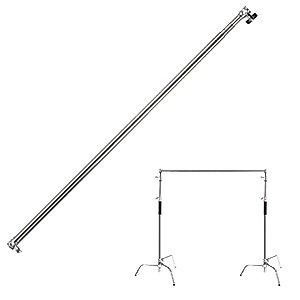 Pro Stainless Steel Telescopic Backdrop Crossbar Max Length 10 ft/3m Adjustable Background Support Cross Arm, Backdrop Pole for C Stand