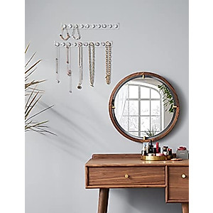 Zreal Necklace Holder, Acrylic Necklace Hanger, Wall Jewelry Organizer with 10 Jewelry Hooks in Seashell Shape (2-pack Clear)