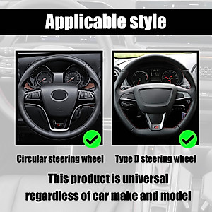 Elastic Stretch Steering Wheel Cover, 15 Inch Universal Anti-Slip Car Steering Wheel Cover for Auto Truck Van SUV, Warm in Winter and Cool in Summer, Odorless,Easy Carry (Black)