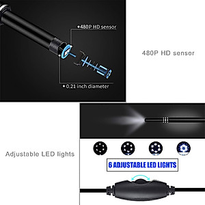 3 in 1 Otoscope iPhone，Endoscope Camera Otoscope Ear Nose Mouth,for Android Devices, Windows & Mac