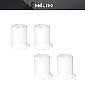 Othmro Measuring Cups 100ml/3.38oz PP Plastic Graduated Beaker Transparent for Lab Kitchen Liquids 4pcs