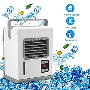 Portable A𝐢r Conditioner - Evaporative A𝐢r Cooler, USB Personal A𝐢r Conditioner Cool𝐢ng F𝐚n, Desktop Mist Humidifier F𝐚n for Home Office Outdoor Camping