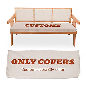 Focuprodu Custom Cushion Covers,Patio Bench Cushion Cover, Replaceable Bench Cushion/Chair Cushion Cover.80+ Colors to Choose from.Multi-Scene Applications. (Custom Size)
