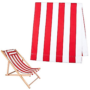 AHANDMAKER Beach Sling Chair Replacement Canvas, Red and White Stripes Casual Simple Sling Chair Replacement Fabric for Home Beach Chair Sling Chair (44.69x17.13inch)