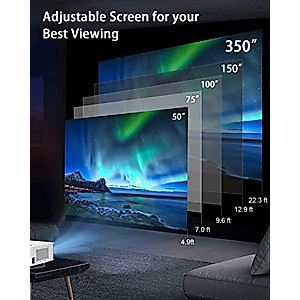 NIKISHAP Projector with WiFi and Bluetooth, Small Projector 4K Outdoor Movie Projector Short Throw, Smart Phone 1080P Projector Compatible with HDMI, VGA, USB, TV Stick, iOS, Android, PC, Laptop