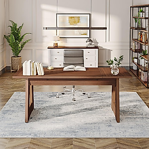 Tribesigns 63-Inch Executive Desk, Large Computer Office Desk, Modern Laptop Desk Study Writing Table Workstation for Home Office, Rustic Brown