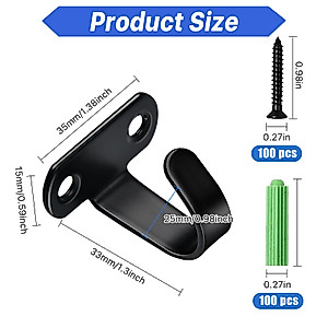 Aemygo 50 Pack Stainless Steel Screw Mounted Ceiling Hooks, Under-Shelf Towel/Robe Clothes Hook Heavy Duty Coat Hook Hanger for Bathroom Kitchen Cabinet Garage