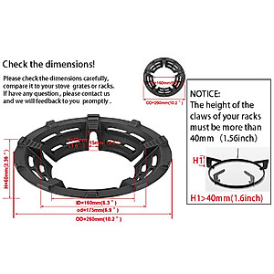 IEUYO Cast Iron Wok Support Ring Burner Ring for Gas Stove Rack Pot Holder Anti-skid Time-saving and Energy-saving for 5 claws racks or grates