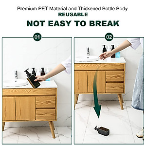 OFODE 17oz Foaming Soap Dispenser with Pump for Shampoo Body Wash Dish Liquid Soap Refillable Plastic Empty Foaming Hand Soap Dispenser with Lables for Kitchen Sink Bathroom Clear 4Pack