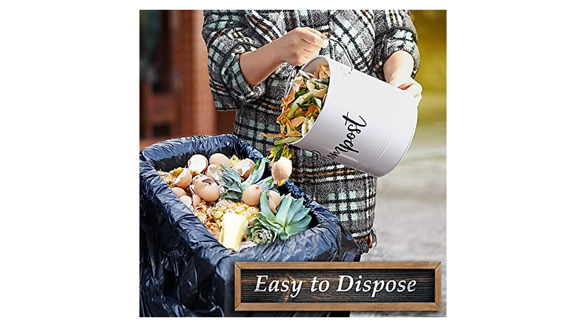 DAYYET 1.3 Gallon Farmhouse Compost Bin for Kitchen