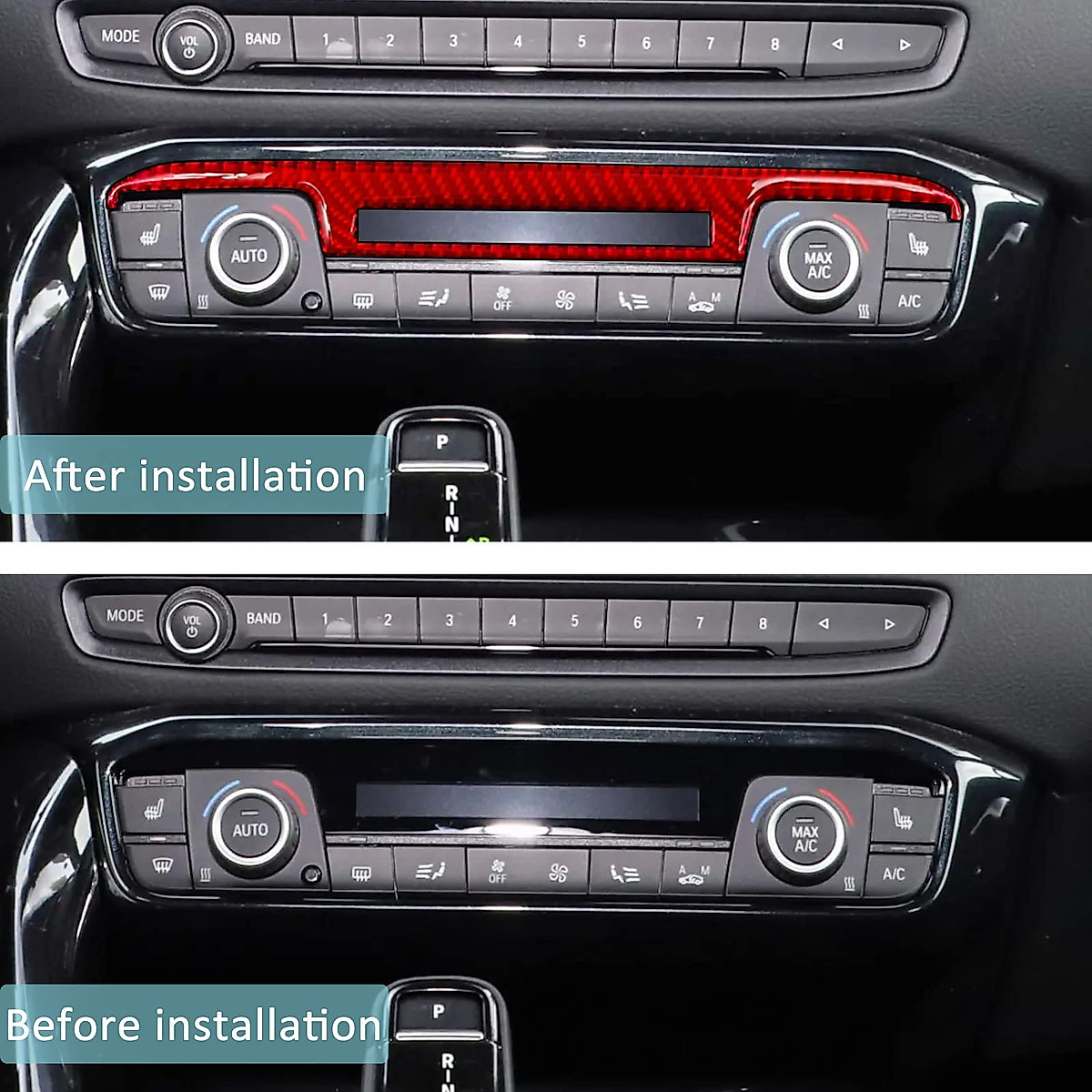 Agulier Compatible with Air Conditioner Switch Trim Panel Carbon Fiber Protection Frame Sticker Interior Accessories Decoration for Toyota Supra GR A90 A91 MK5 2019-2022(Red)