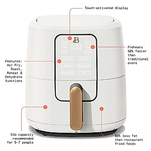 6 Quart Touchscreen Air Fryer, White Icing by Drew Barrymore