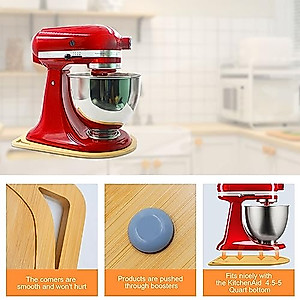 Bamboo Mixer Mat Slider Compatible with Tilt Head Kitchen aid 4.5-5 Qt Stand Mixer - Kitchen Countertop Storage Mover Sliding Caddy for Kitchen aid 4.5-5 Qt, Moving Tray Mixer Appliance