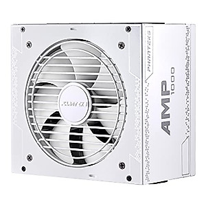 Phanteks (PH-P1000G_WT01) AMP Series 1000W 80PLUS Gold White Edition, ATX Power Supply, Fully Modular, Hybrid Mode, Silent fan, Revolt PRO LINK Certified