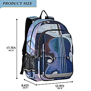 ALAZA Violin Music Note Musical Laptop Backpack Purse for Women Men Travel Bag Casual Daypack with Compartment & Multiple Pockets