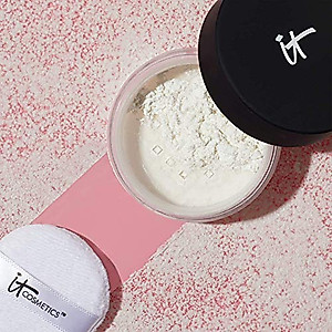IT Cosmetics Bye Bye Pores - Poreless Finish Airbrush Powder - Universal Translucent Shade - Contains Anti-Aging Peptides, Silk, Hydrolyzed Collagen & Antioxidants - 0.23 oz