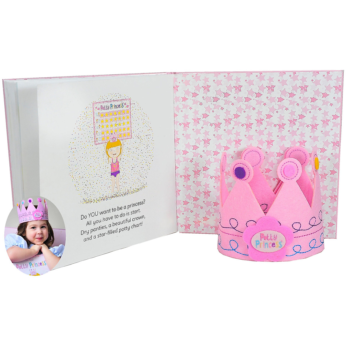 Tickle & Main Princess Potty Training Gift Set with Book, Potty Chart, Star Magnets, and Reward Crown for Toddler Girls