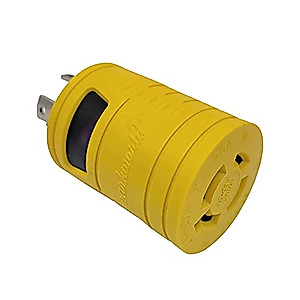 Parkworld 884982 Generator Adapter 4-Prong 30 AMP Locking L14-30P Plug to 20 AMP Locking L14-20R Receptacle