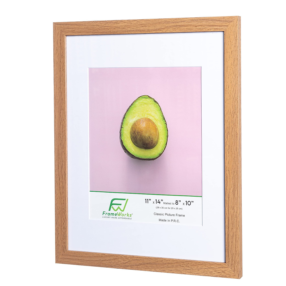 FrameWorks 2-Pack, 11x14 Matted to 8x10 Picture Frame, Golden Oak – Classic Wooden Photo Frame with Tempered Glass, Modern Matte Finish for Prints, Posters, Certificates & Wall Decor – Gallery-Ready