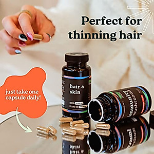 NABUU Biotin with Organic Coconut Oil - Supports Healthy Hair, Skin & Nails - Vitamin Supplement Promoting Hair Growth for Women & Men - Vegan, Organic & Gluten-Free - (2 Pack, 120 Capsules)