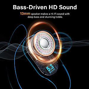 Wireless Earbuds Bluetooth Headphones 70hrs Playback Ear Buds IPX7 Waterproof Wireless Charging Case & Dual Power Display Over-Ear Stereo Bass Earphones with Earhooks for Sports/Workout/Running