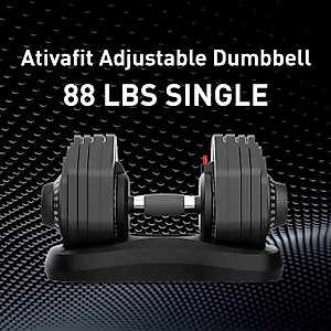 ATIVAFIT Adjustable Dumbbell Set 88 LBS Pair Dumbbell Free Weights Dumbbell Multiweight Options for Men Women Full Body Workout Fitness Home Gym (88 LBS Single)