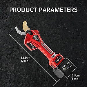 SURANRY Professional Electric Pruning Shears,Cordless Trimmer with 1.26inch/32mm Cutting Diameter Heavy Duty with 2 Pack Brushless Motor Rechargeable,Pruning Shears for Gardening, Park and Farms.