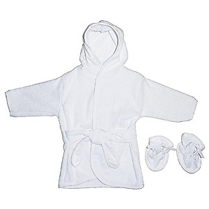 bambini Blank Terry Robe White