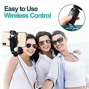 Selfie Stick for iPhone - Upgrade Detachable Selfie Light, 44 Inch Extendable Tripod with Wireless Remote, 3 Light Modes, 9 Brightness Levels, Compatible with All iPhone & Android Devices