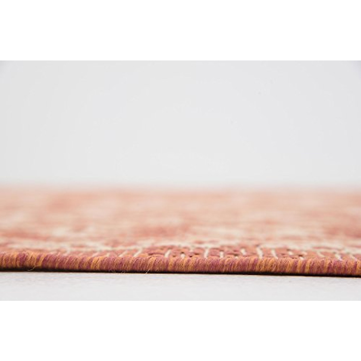 Unique Loom Outdoor Botanical Collection Area Rug - Allover (7' 1" x 10' Rectangle, Terracotta/ Beige)