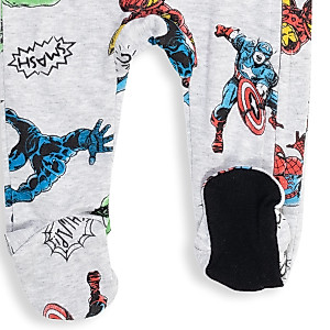 Marvel Avengers Captain America Iron Man Newborn Baby Boys 2 Pack Sleep N' Play Coveralls 3-6 Months