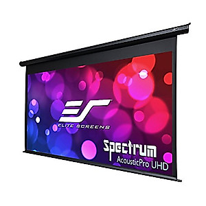 Elite Screens Spectrum AcousticPro UHD 100-inch Motorized Projector Screen Electric Projection screen 16:9 4K Moiré-Free Sound Transparent Perforated Weave Drop Down for Home Theaters Offices