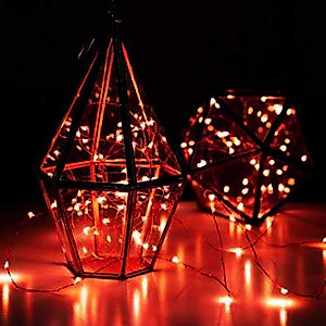 YKB 6 Pack Red LED Fairy Starry String Lights with 20 Mini LEDs on 3.3FT/1M Copper Wire, Fairy Lights Powered by 2xCR2032(Incl) Batteries, for Wedding Table Holiday Halloween Christmas Decorations