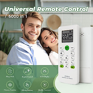 Universal AC Remote Control - 6000 in 1 LCD A/C Conditioning Controller for Multiple Brands Including Mitsubishi, Toshiba, Hitachi, Fujitsu, Daewoo, LG, Samsung, Electrolux, Sanyo, and AUX