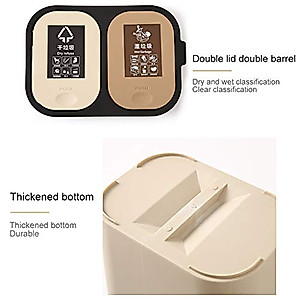 WXXGY Trash Can Double Recycling Waste Bin Twin Double Compartment Bin for Waste Separation for Waste Recycling for Kitchen Home/White