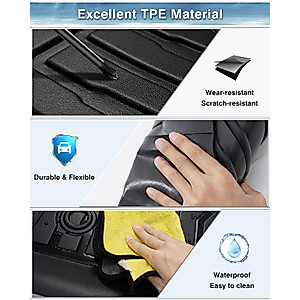 Mixsuper Floor Mats & Cargo Liner for 2021-2023 2024 Ford Mustang Mach-E All Weather Floor Liners and Trunk Liner Set Black (Not for Ford Mustang)