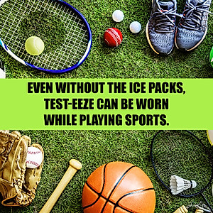 Test-Eeze Vasectomy Jockstrap With 2-Custom Fit Ice Packs Active Athletic Supporters Elastic Waistband Testicular Jock Straps… Black