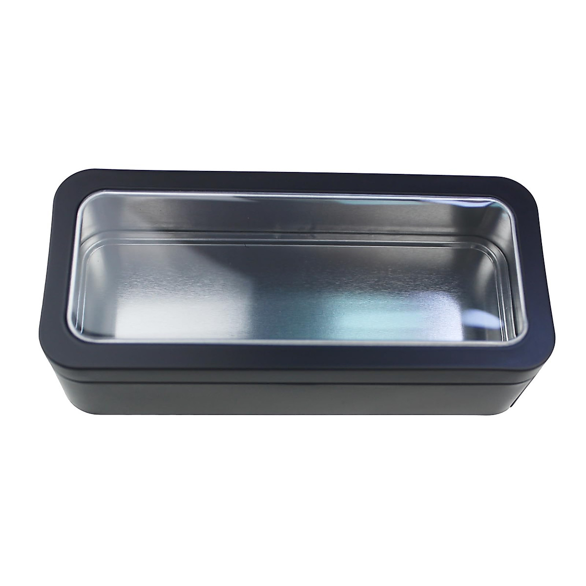 Goodma 7Pcs Rectangle Metal Tins Containers with Lids Mini Storage Canister Jars Set for Home Kitchen, Office and School Supplies, 5.9" x 2.75" x 1.57" (Black)