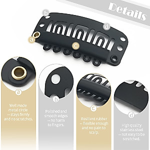 Dreamlover Wig Clips to Secure Wig, Clips for Hair Extensions, 6 Teeth, 30 Pieces