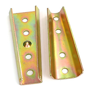 heyous 2 Sets 120x47mm Metal Color Zinc Sectional Sofa Interlocking Connector Bed Parts Heavy Duty Interlocking Hangers Furniture Connector Bed Replacement Parts