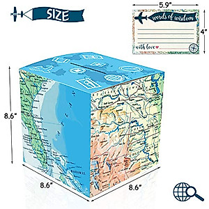 51PCS Adventure Card Box Holder and Advice Cards for Adventure Awaits Bon Voyage Farewell Travel Themed Birthday Graduation Retirement Job Career Change Party Decorations Supplies