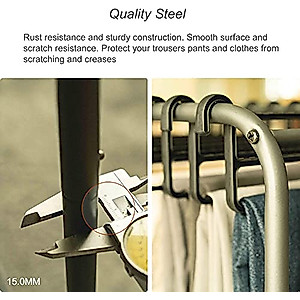 JINCAN Closet Pants Hangers for Women/Men, Home Metal Rolling Trouser Trolley with 10 Hangers, Fall Winter Use, Space Saving