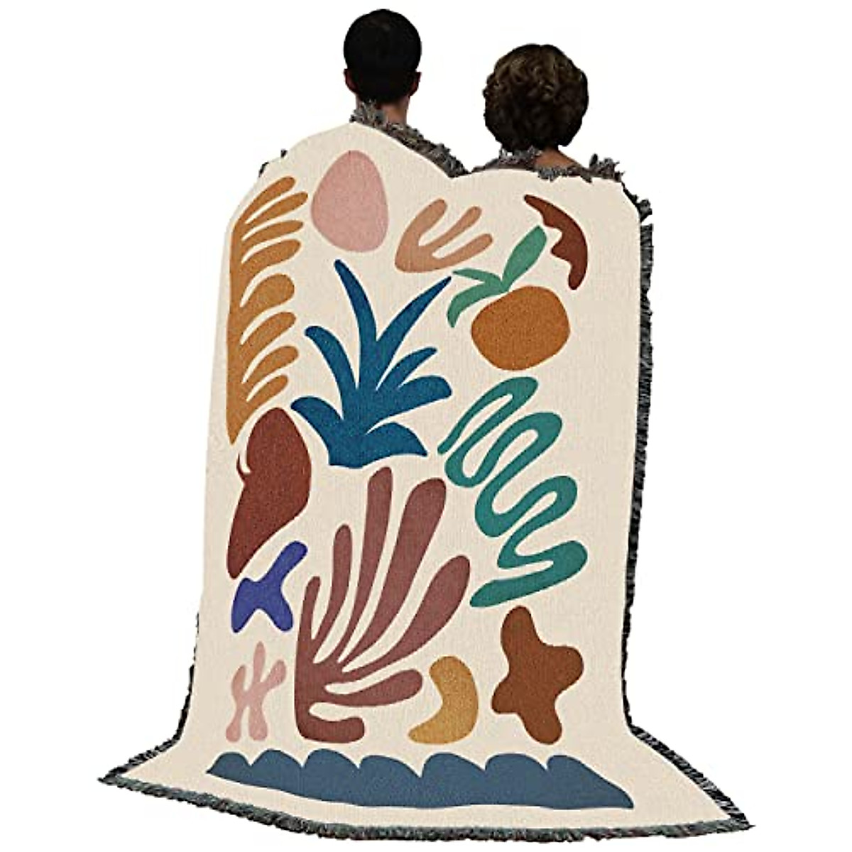 Pure Country Weavers Cutout Shapes 1 Blanket by JJ Design House - Abstact Art - Gift Tapestry Throw Woven from Cotton - Made in The USA (72x54)