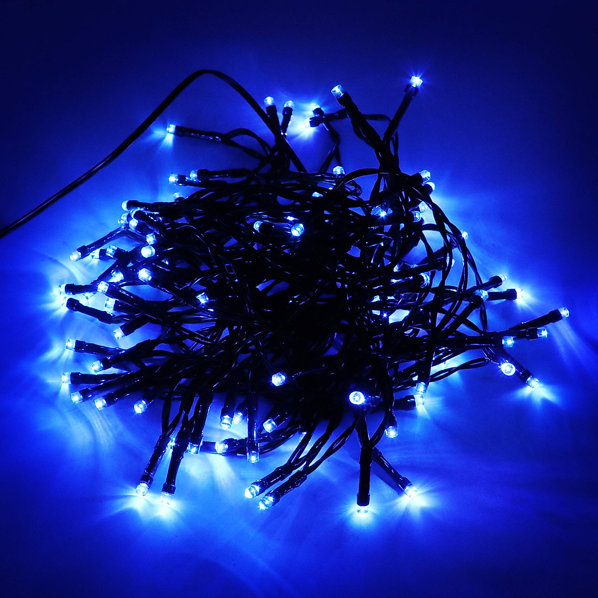 XUNATA Waterproof String Lights Outdoor, 50 LEDs 33ft Starry USB Powered 8 Modes Setting Light, for Indoor Outdoor Wall Decoration Wedding Party Home Garden(Blue)