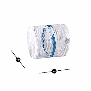 Smart Design Wash Bag w/ Safety Zipper - Washing Machine Safe - Fine Mesh Nylon Polyester - Bra, Hosiery, Pantyhose, Delicates, Lingerie, & Baby Clothes (6.5 x 5.5 Inch) [White]
