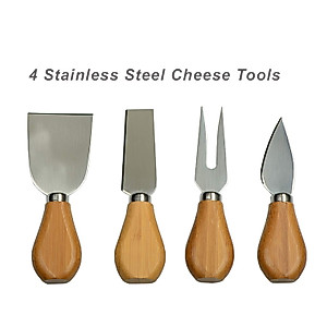 Picnic at Ascot Original Bamboo Cheese/Charcuterie Board with Cracker Groove & Drawer with Cheese Tools - Designed & Quality Checked in the USA