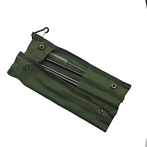 Gugrida Reusable Travel Utensils, 7 Piece Portable 304 Stainless Steel including Knife Fork Spoon Chopsticks Cleaning Brush Straws Portable Pouch, Eco-friendly Camping Silverware Set, Dishwasher Safe