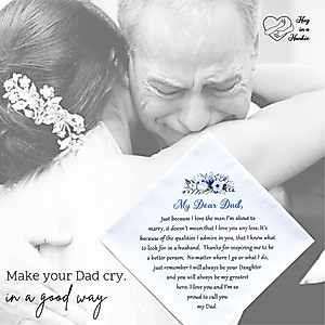 Father of the Bride Gift | Printed Wedding Handkerchief for Dad Bride's Father from Daughter | Wedding Keepsake Hankie | Wedding Day Gift for Parents | Wallet Insert Card Included | 7 pc set